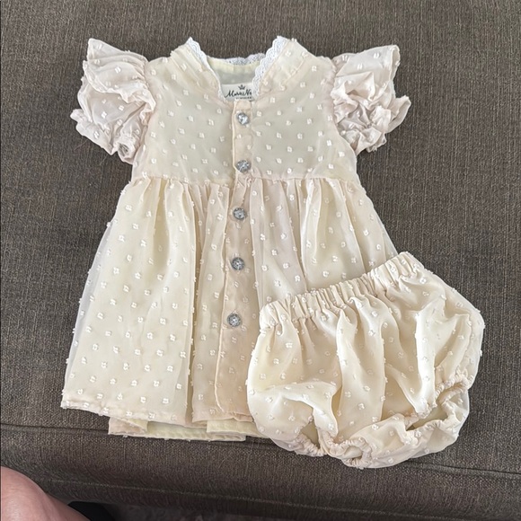 Marie Nicole | Accessories | Marie Nicole Cream Baby Dress And Bloomers ...
